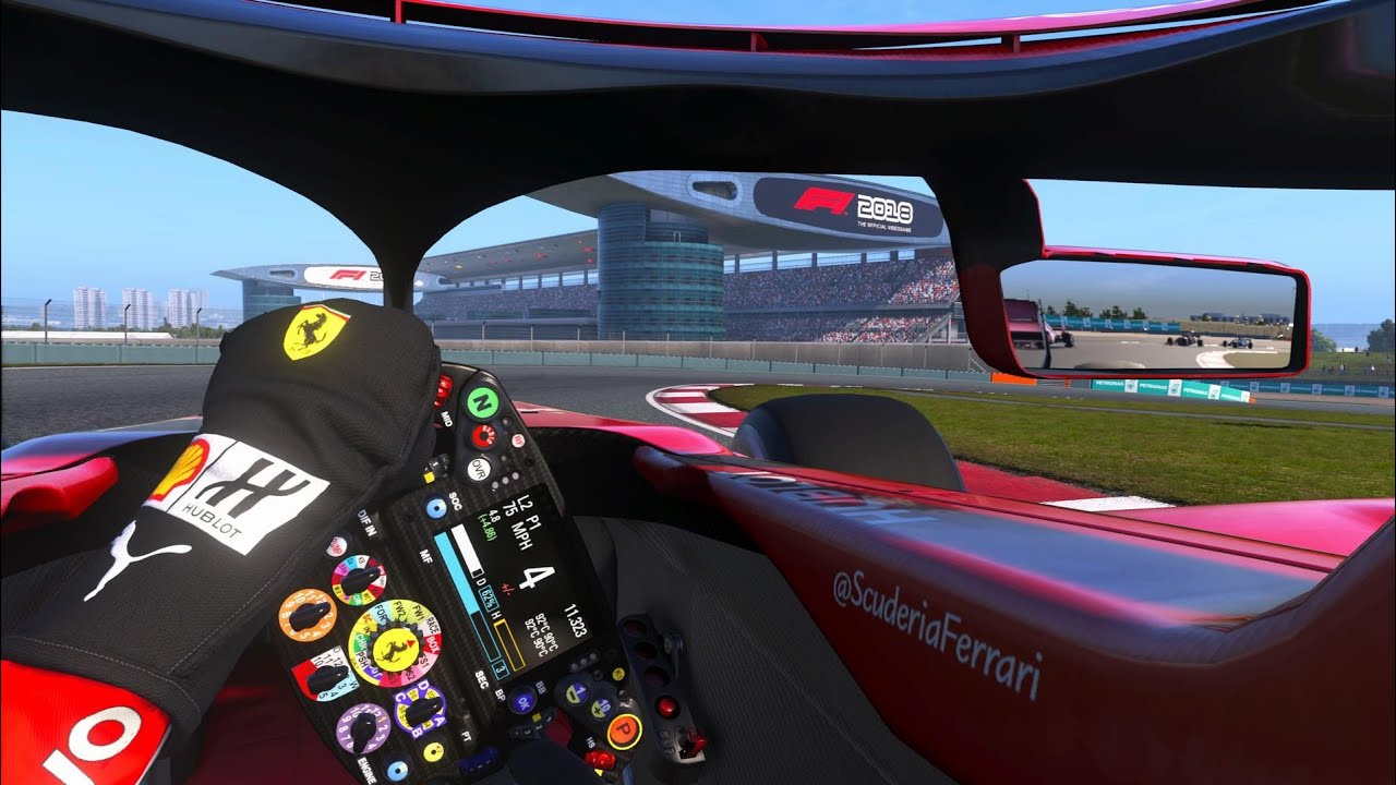 F1 2019 | Chinese GP F1 Race 1000 | Sebastian Vettel Ferrari Visor Cam ...