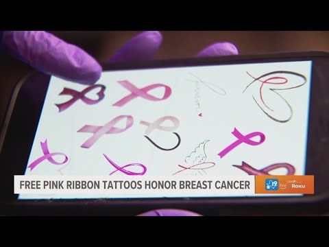 Free pink ribbon tattoos honor breast cancer