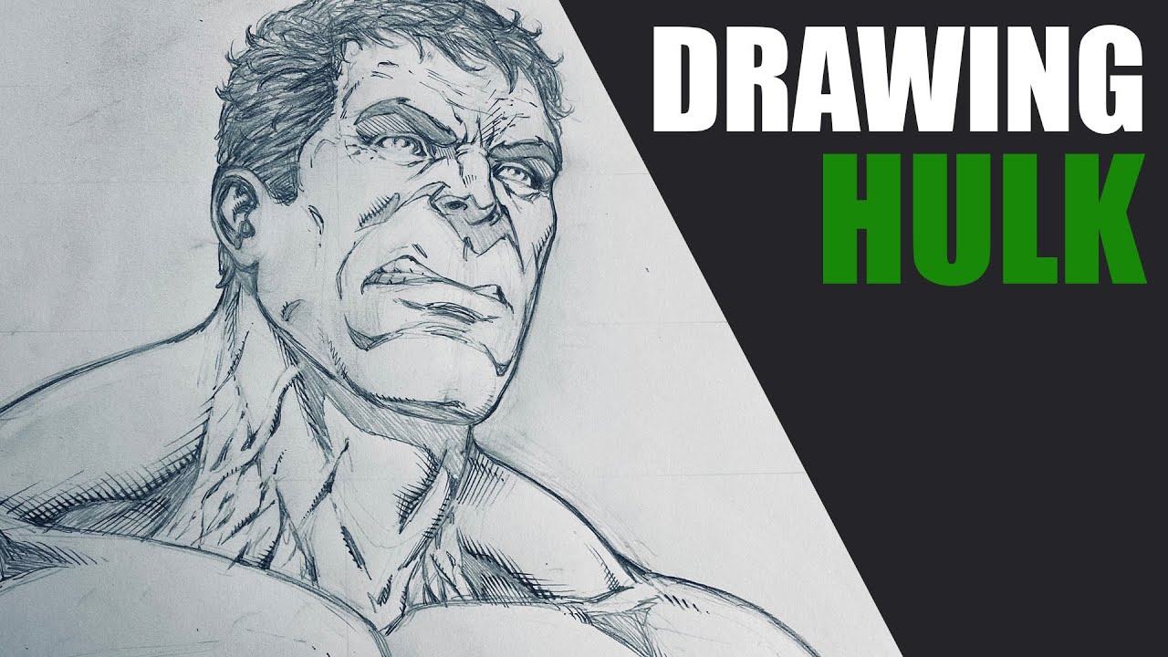 Drawing the Hulk with Traditional Art Supplies - YouTube