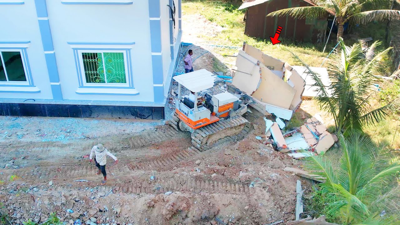 Incredible New Project Landfill Operator Bulldozer Clearing Fence Of ...