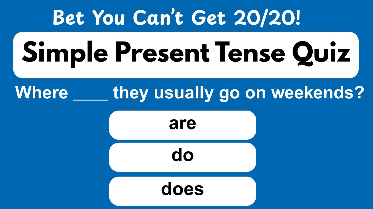 English Grammar Test I Simple Present Tense | Challenge! 🎯 I Can You ...