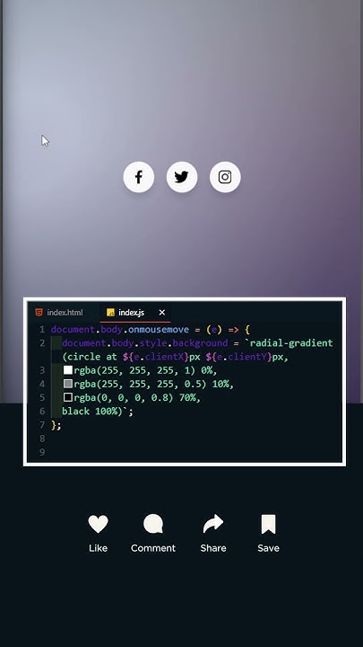Modern Mouse Effect with JavaScript! 😱 (Radial Gradient Magic) | #js #ModernJS #Gradient - YouTube