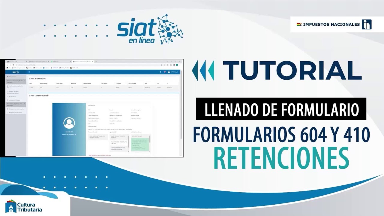 TUTORIAL LLENADO DE FORMULARIOS 604 y 410 - RETENCIONES - YouTube