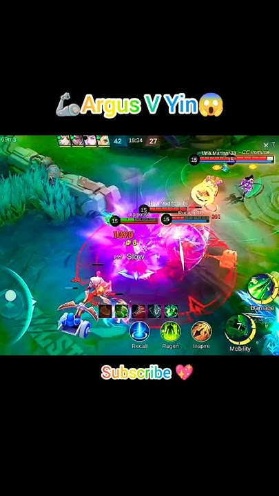 Argus V Yin 😱 #gameplay #mobalegends #gaming #mlbb #game #trending #viral #shorts - YouTube