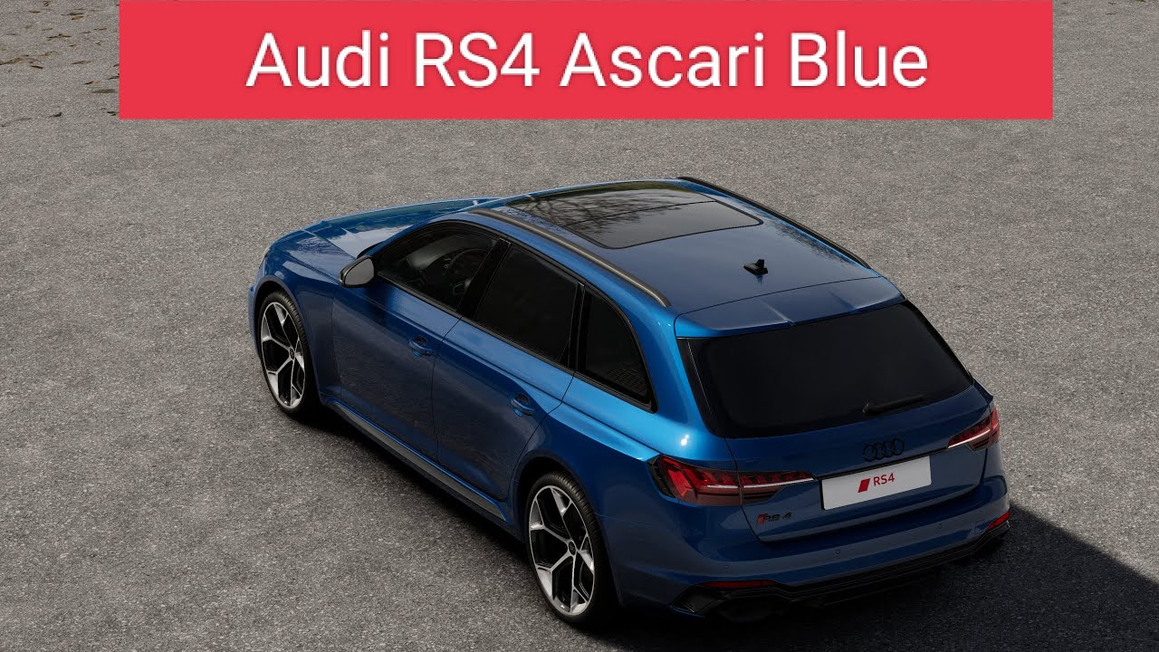 Audi RS4 B9 Ascari Blue 2023. Exterior and interior. Amazing black ...