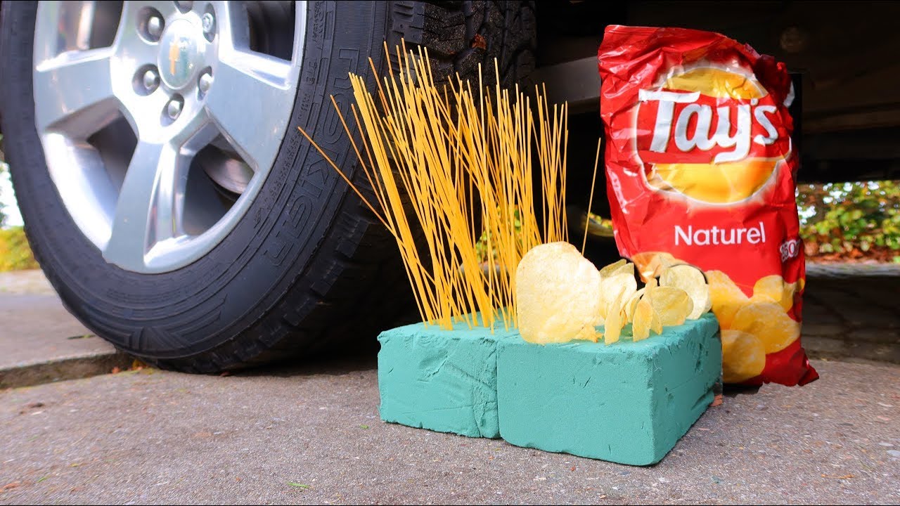 Crushing Crunchy & Soft Things by CAR! - EXPERIMENT : CAR VS SPAGHETTI ...