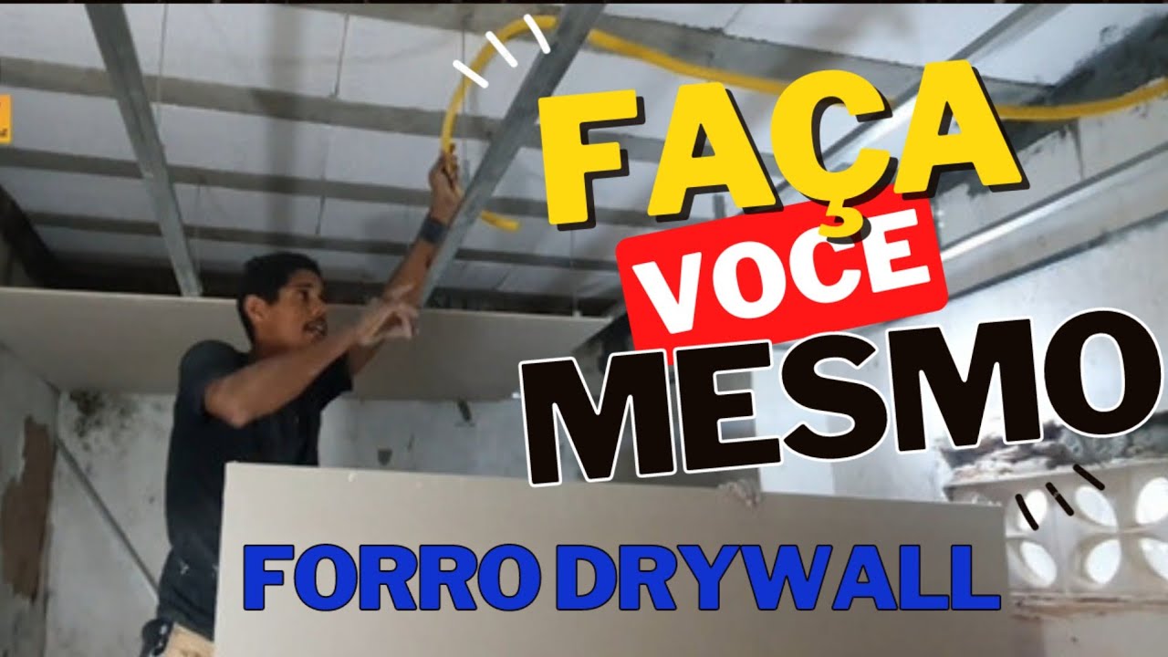 como fazer forro drywall passo a passo - YouTube