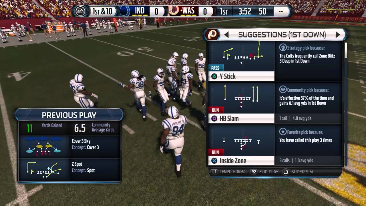 Madden NFL 15 | Washington Redskins Vs Indianapolis Colts | [PS4] [HD ...