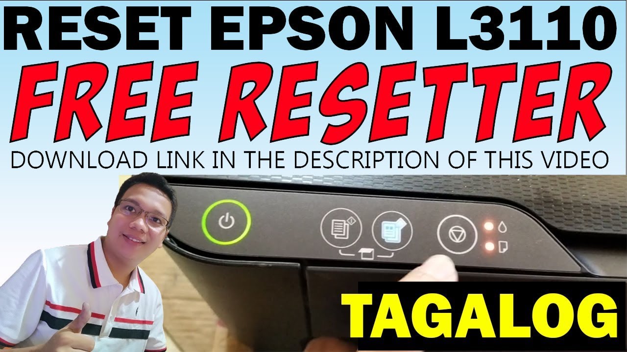 RESET EPSON L3110 WITH FREE RESETTER - YouTube