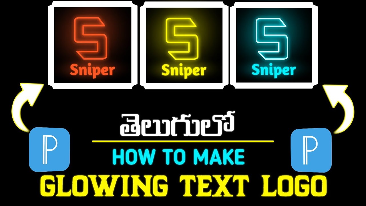 HOW TO MAKE GLOWING TEXT LOGO IN PIXELLAB || తెలుగులో || TEXT LOGO ...