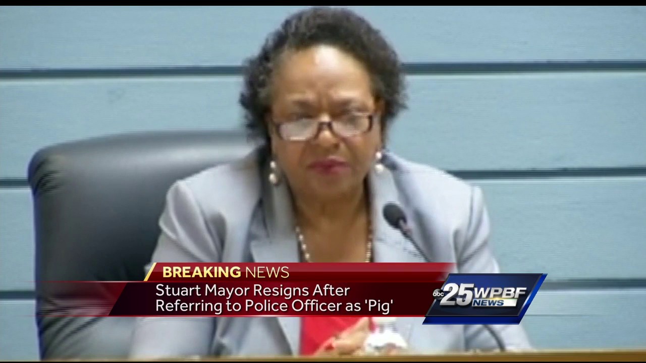 Stuart mayor resigns after referring to police officers as "Pig" - YouTube