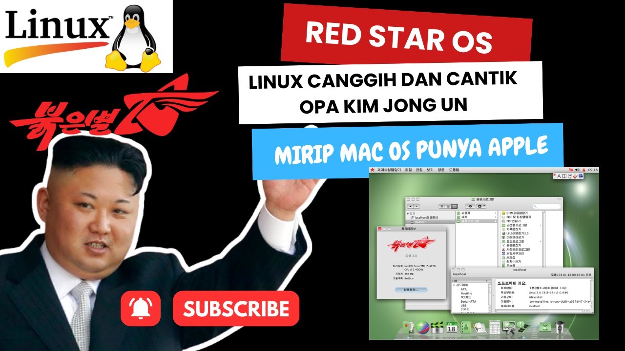 Red Star Os : Linux Mirip MacOS Yang Mengawasi Warga Korea Utara - YouTube