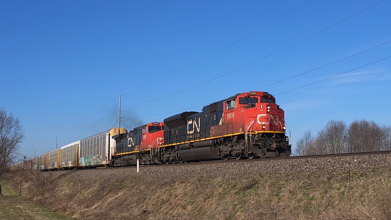 Canadian National - Eastbound Rack/Stack Train 3/16/24 - YouTube