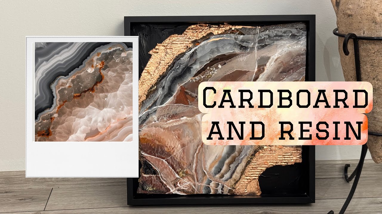 Cardboard and resin . Geode art epoxy resin - YouTube