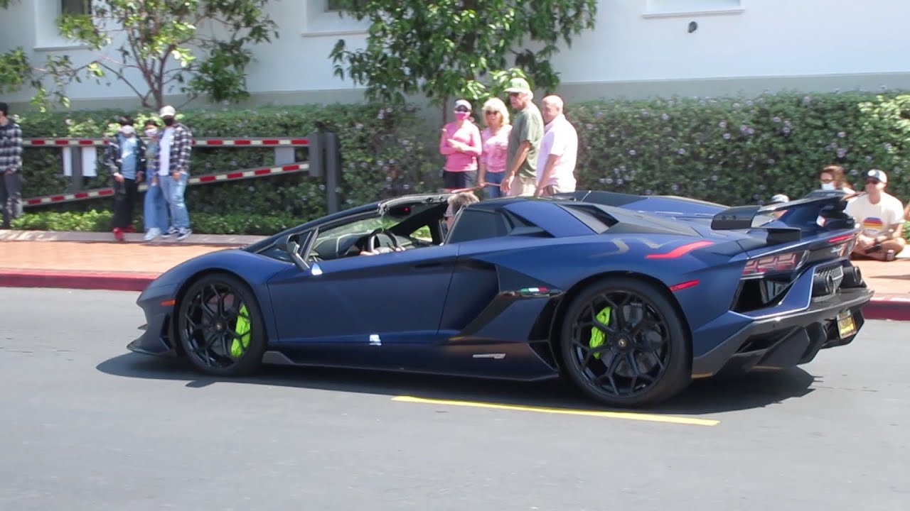 Matte Blue 2021 Lamborghini Aventador SVJ Roadster (w/ startup) - YouTube
