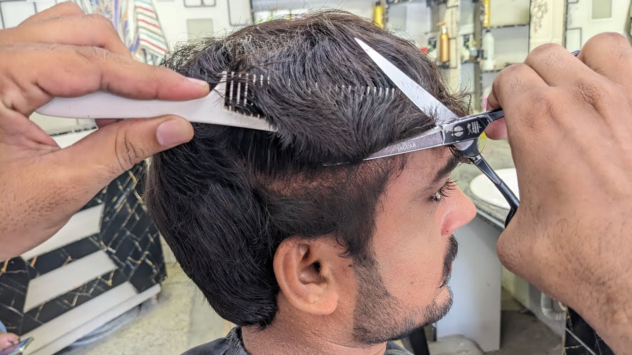 ASMR Barber/ normal hair cutting with scissors #hammadhairstudio - YouTube