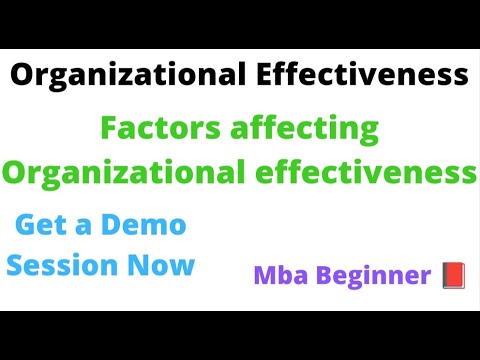 Organizational Effectiveness | Factors affecting Organizational ...