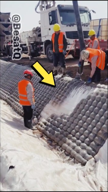 Concrete Channel Lining With Geotextile Mattress System - YouTube
