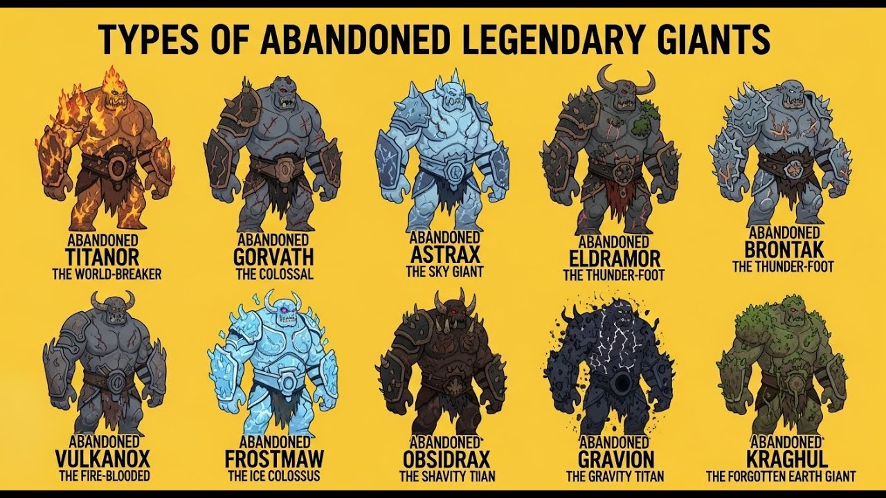 Types of Abandoned Legendary Giants - YouTube
