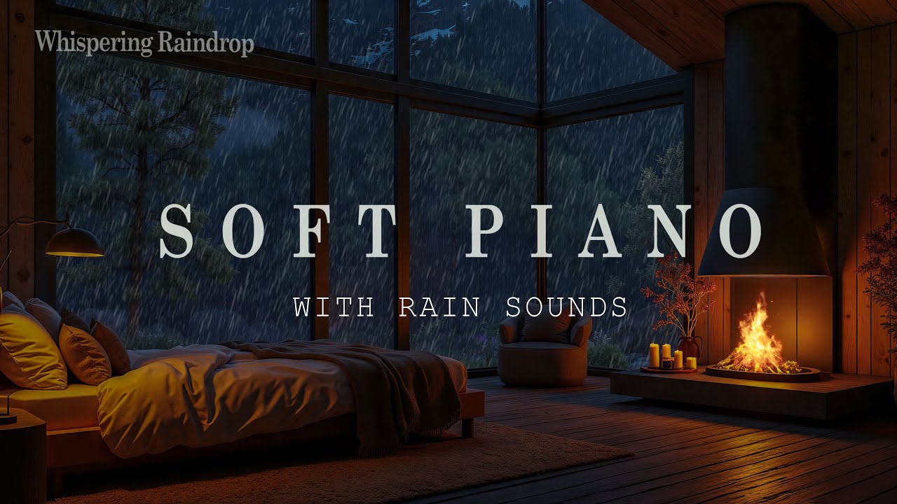 Peaceful Sleep Music In 3 Minutes 🌧️ Crackling Fireplace and Rain ...
