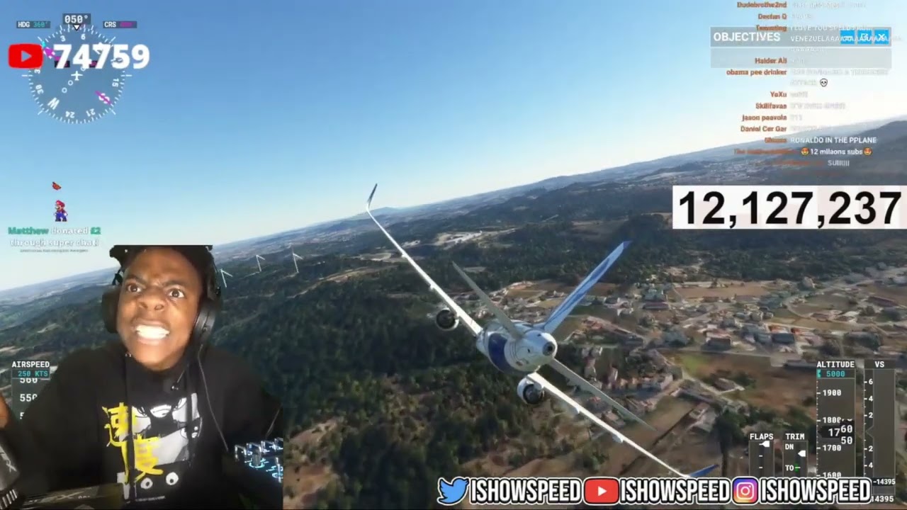 ISHOWSPEED Crashes Airplane into Ronaldo and prank call 911 - YouTube