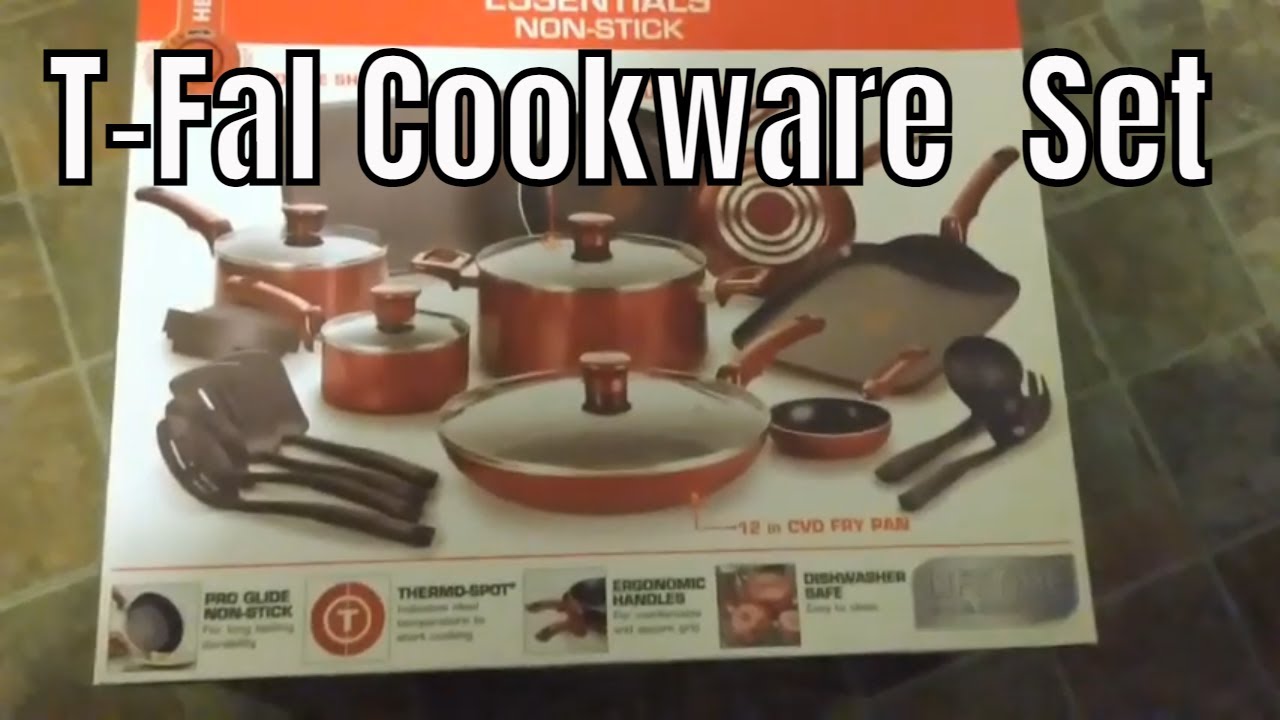 T Fal 20 Piece Cookware Set Unboxing - YouTube