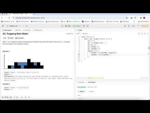 Leetcode 42: Trapping Rain Water | Swift - YouTube