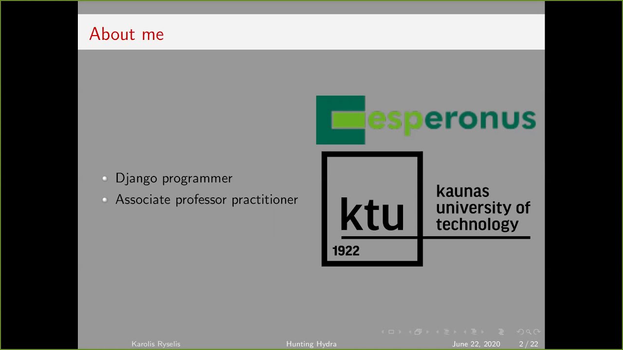 Karolis Ryselis. Hunting Hydra: Parallel Python. - YouTube