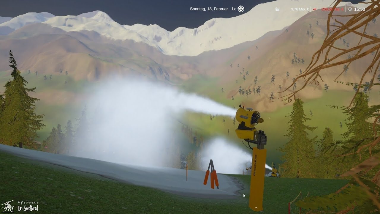 Winter Resort Simulator 2 | Pfelders ~ Die ersten Schneekanonen gehen in Betrieb - YouTube