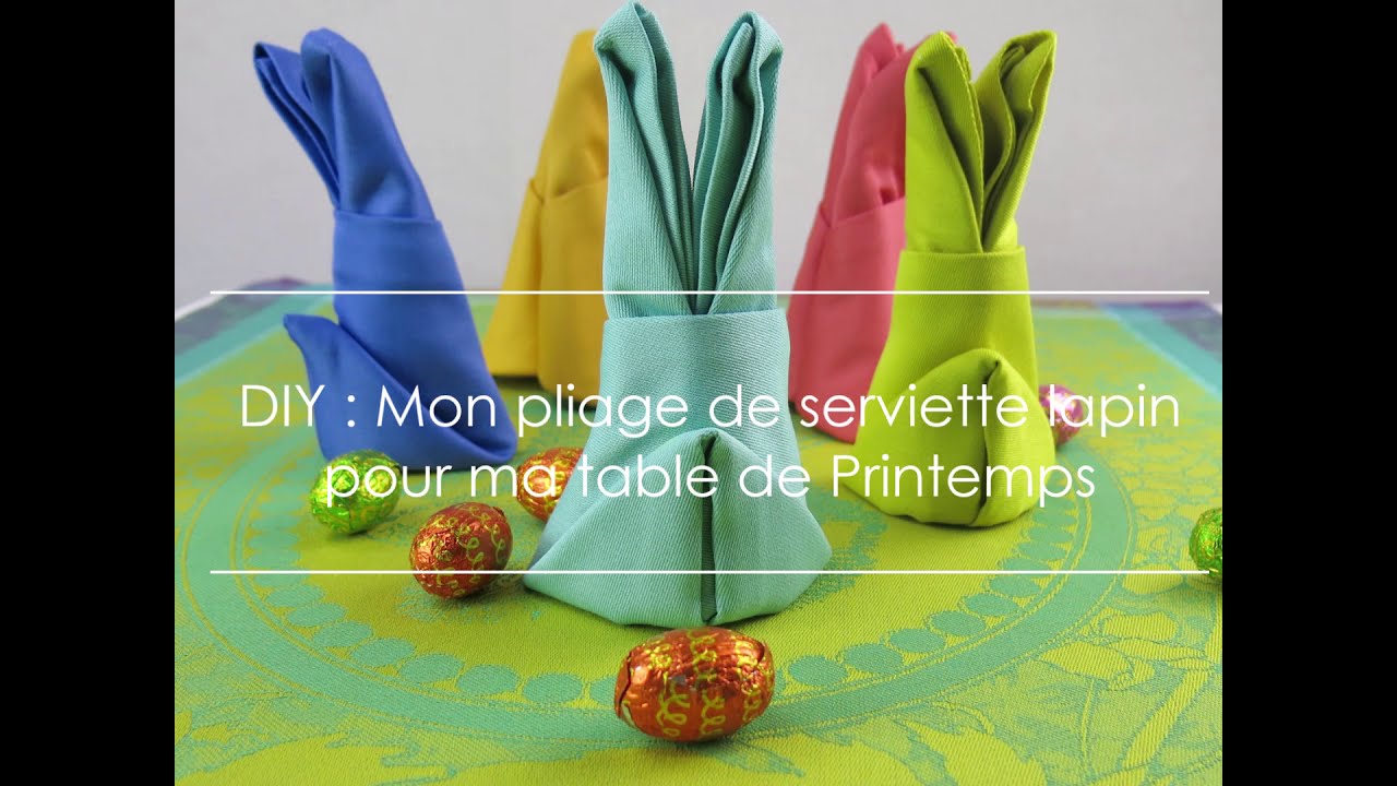 Pliage de serviette lapin de Pâques : le tuto DIY facile - YouTube