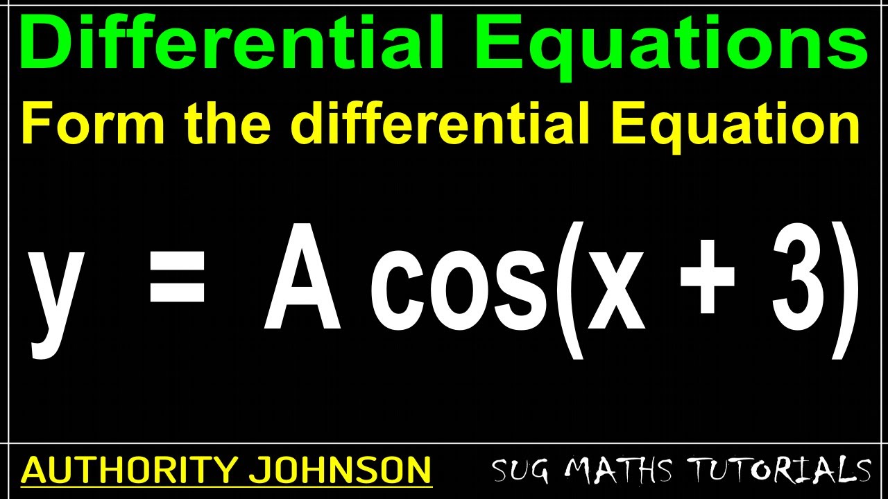 How to form a differential equations - YouTube
