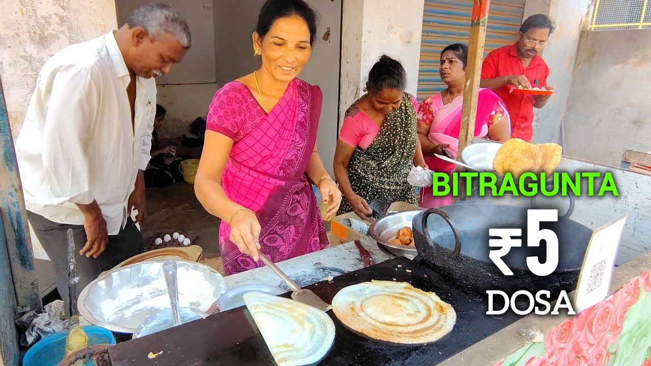 ₹5 Dosa Cheapest BREAKFAST | Vada Bonda | Indian Street Food #breakfast ...