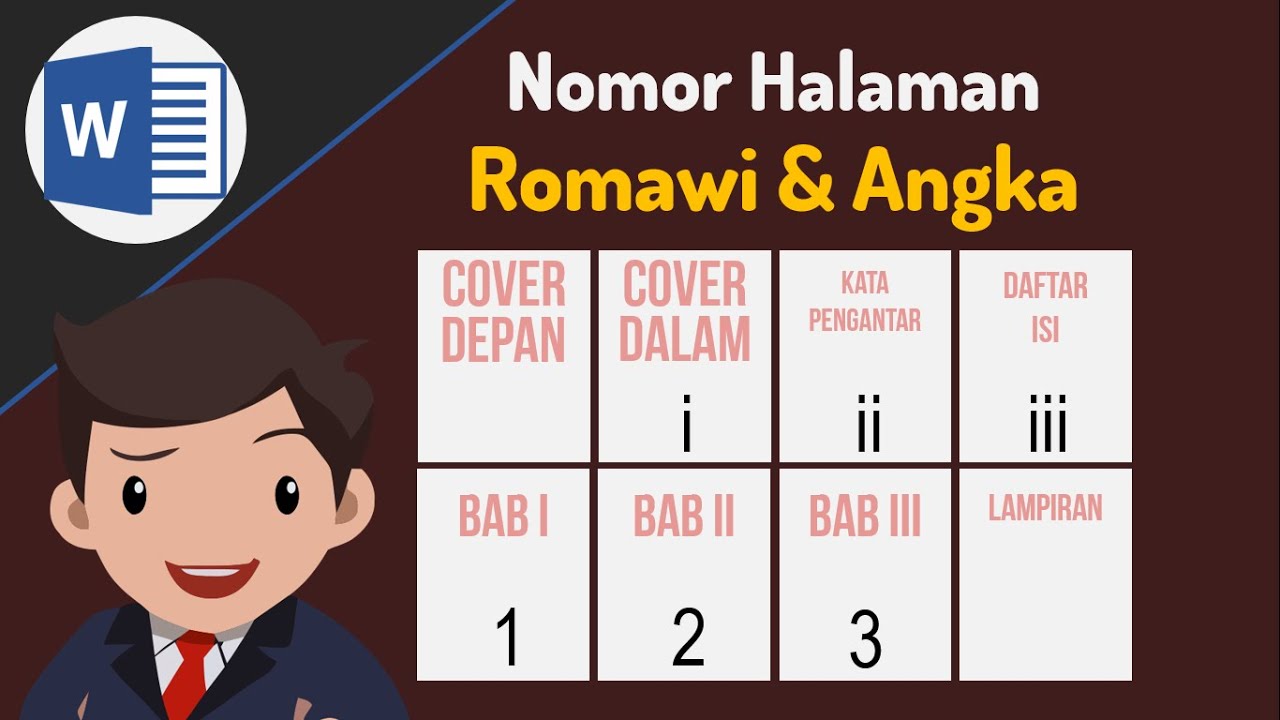 Cara buat Nomor Halaman Romawi dan Angka (cover depan & dalam ) di Word ...