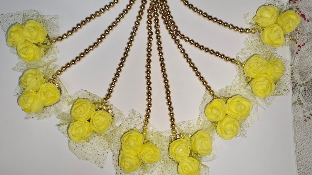 mangtika for haldi ceremony || yellow mangtika || handmade mangtika for ...