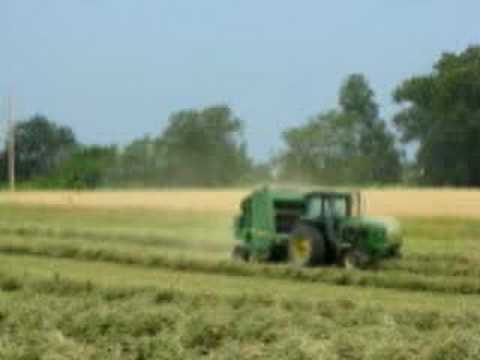 Baling hay in Iowa - YouTube