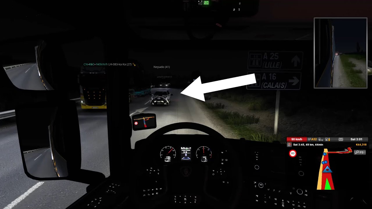 Driving in busy multiplayer traffic in ETS2 - Duisburg to Calais [ETS2 ...