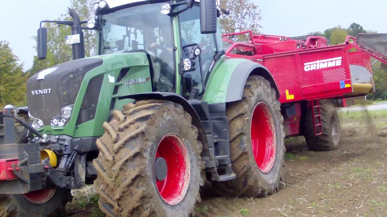 Kartoffeln roden mit Fendt Vario und Grimme SE - YouTube