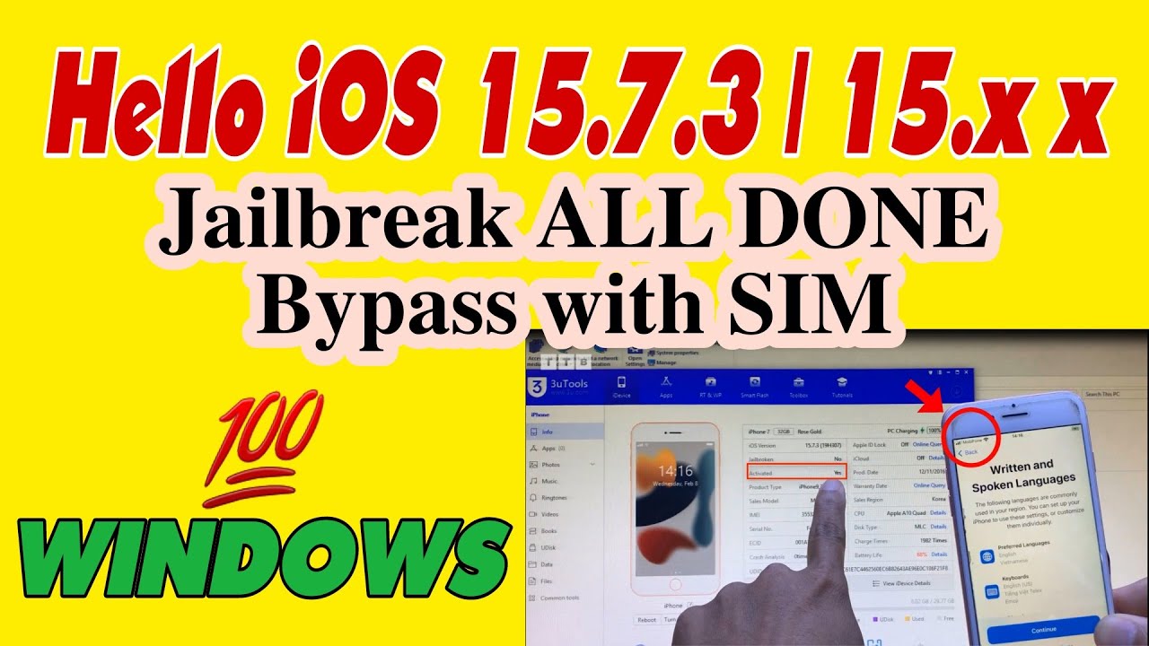 [Windows] Jailbreak iOS 15.7.3 | Bypass Hello iPhone 7 With Signal | By ...