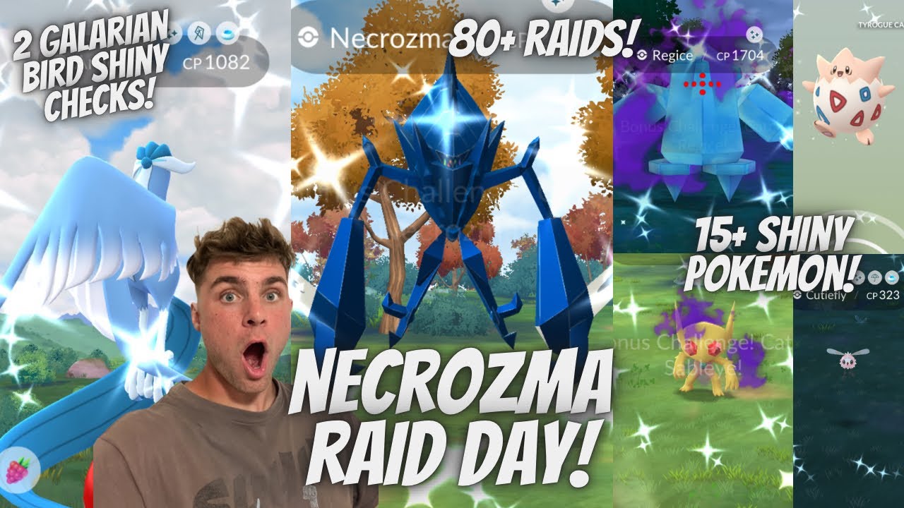 Necrozma Raid Day! 2 Shiny Shadow Pokemon, 2 Shiny Galarian Bird Checks ...