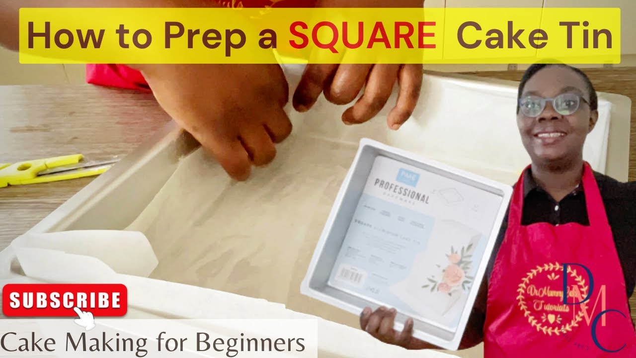 Easy way to line a SQUARE Cake Tin| Baking Tips for Beginners - YouTube