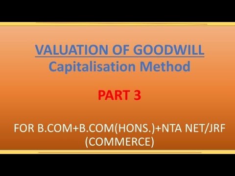Part-3 Valuation of Goodwill :-Capitalisation Method - YouTube