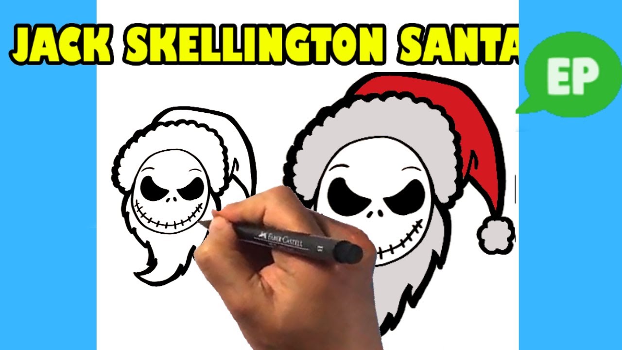How to Draw Jack Skellington Santa - Christmas Drawing Lesson - YouTube