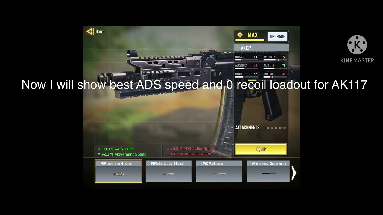 Best load out for AK117 ADS Speed and 0 recoil | Shinchan Gamer - YouTube