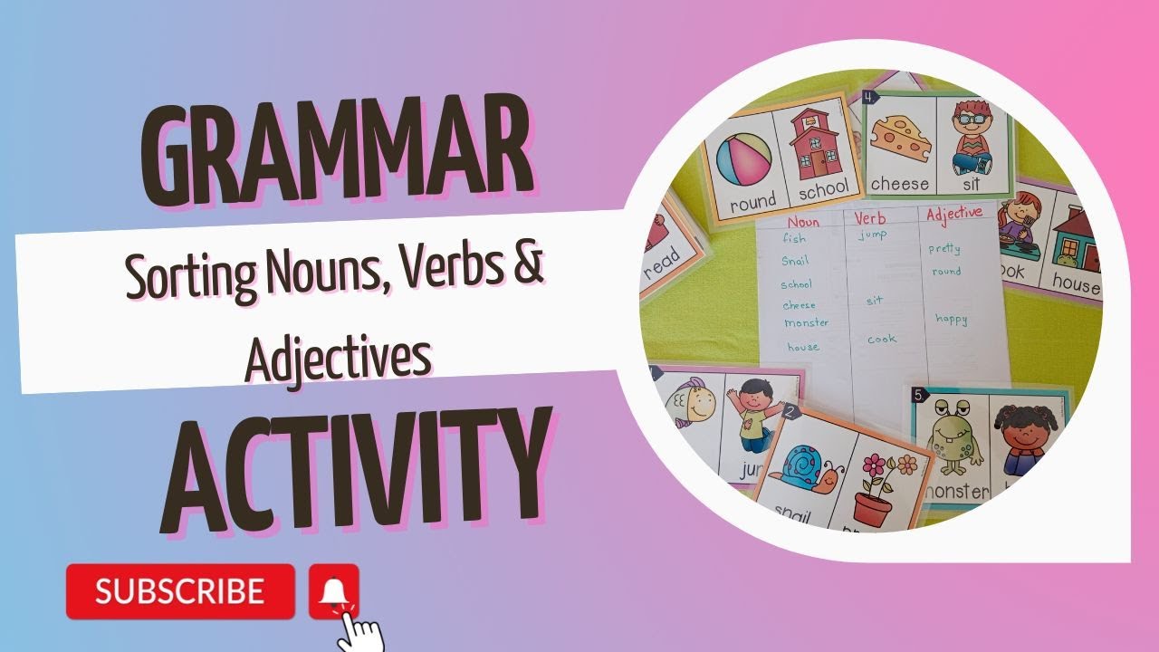 GRAMMAR GAME | SORTING NOUNS, VERBS, ADJECTIVES | VOCABULARY BUILDING ...