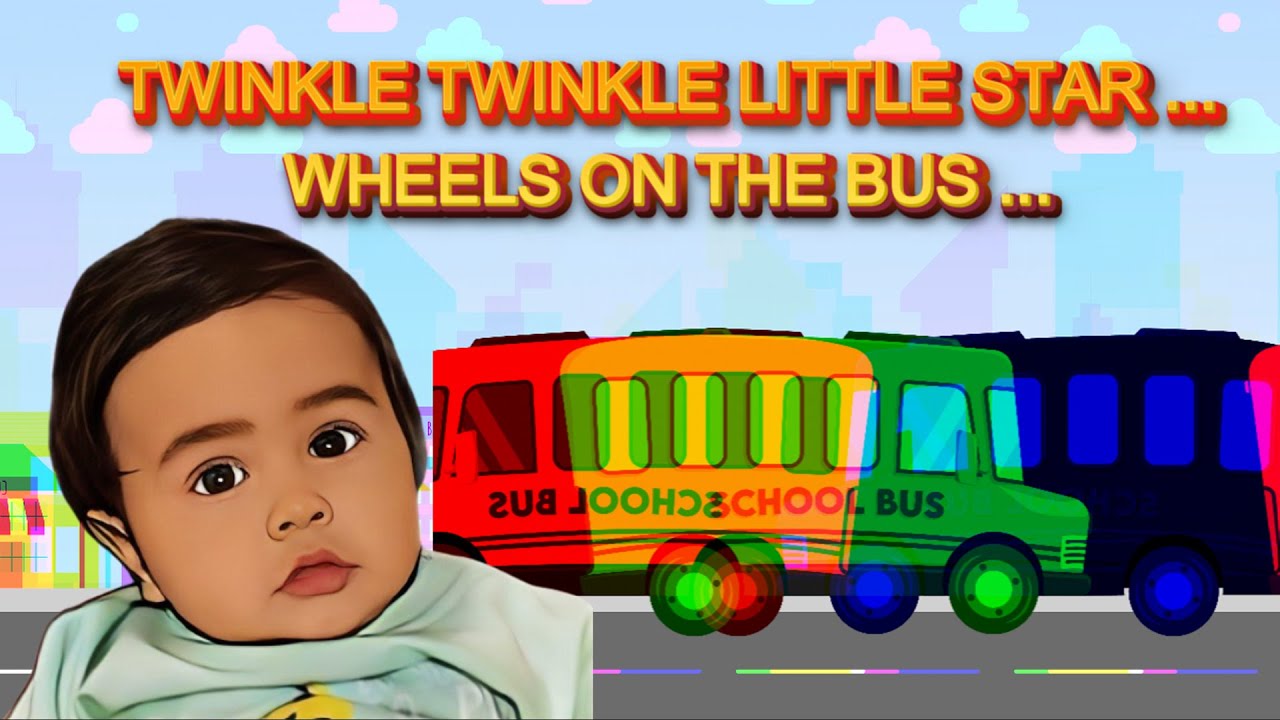 TWINKLE TWINKLE LITTLE STAR+WHEELS ON THE BUS| KIDS SONG| RAINBOW KIDS ...