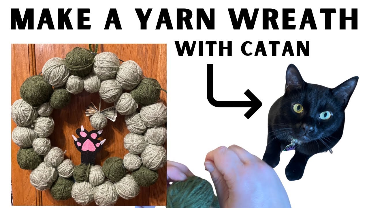 How to make the purrfect cat paw yarn wreath - YouTube