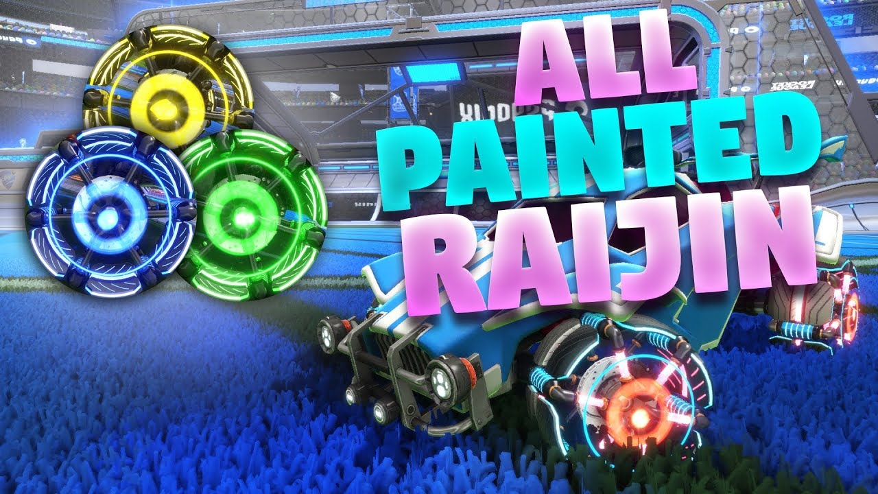 All Painted 'Raijin' Wheels On Rocket League (Showcase) - YouTube