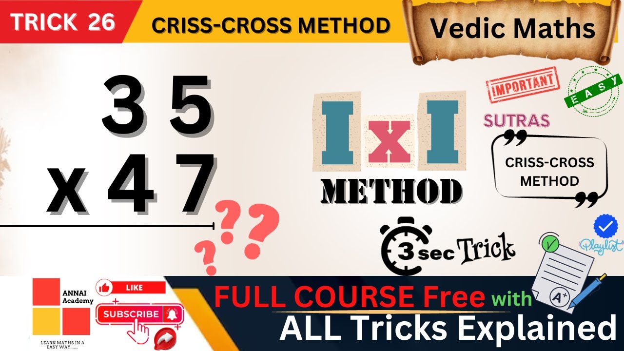 Criss-Cross Method || Trick 26 || Annai Academy || Vedic Maths Full ...