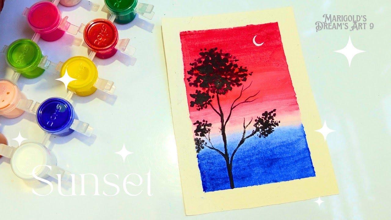 Easy & Simple Painting for Beginners | with Doms Tempera Colour | Step ...