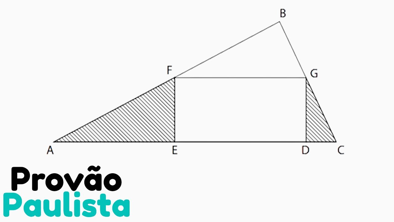 Provão Paulista 2024 - Na figura, o triângulo ABC é retângulo, com ângulo reto no vértice B ...